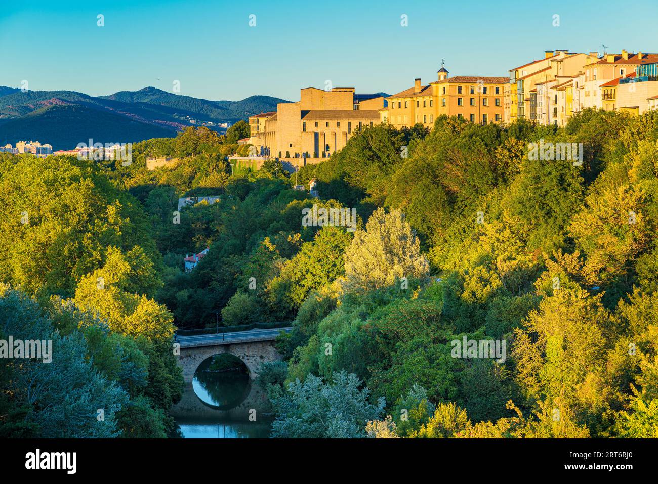Pamplona Landscape featuring Arga River, Navarre, Spain Stock Photo - Alamy