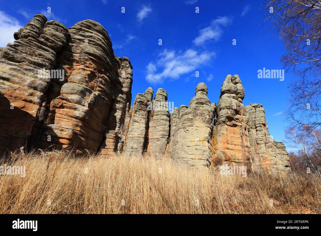 Landscape of ashhatu Stone Forest in Keshiketeng World Geopark, Inner ...