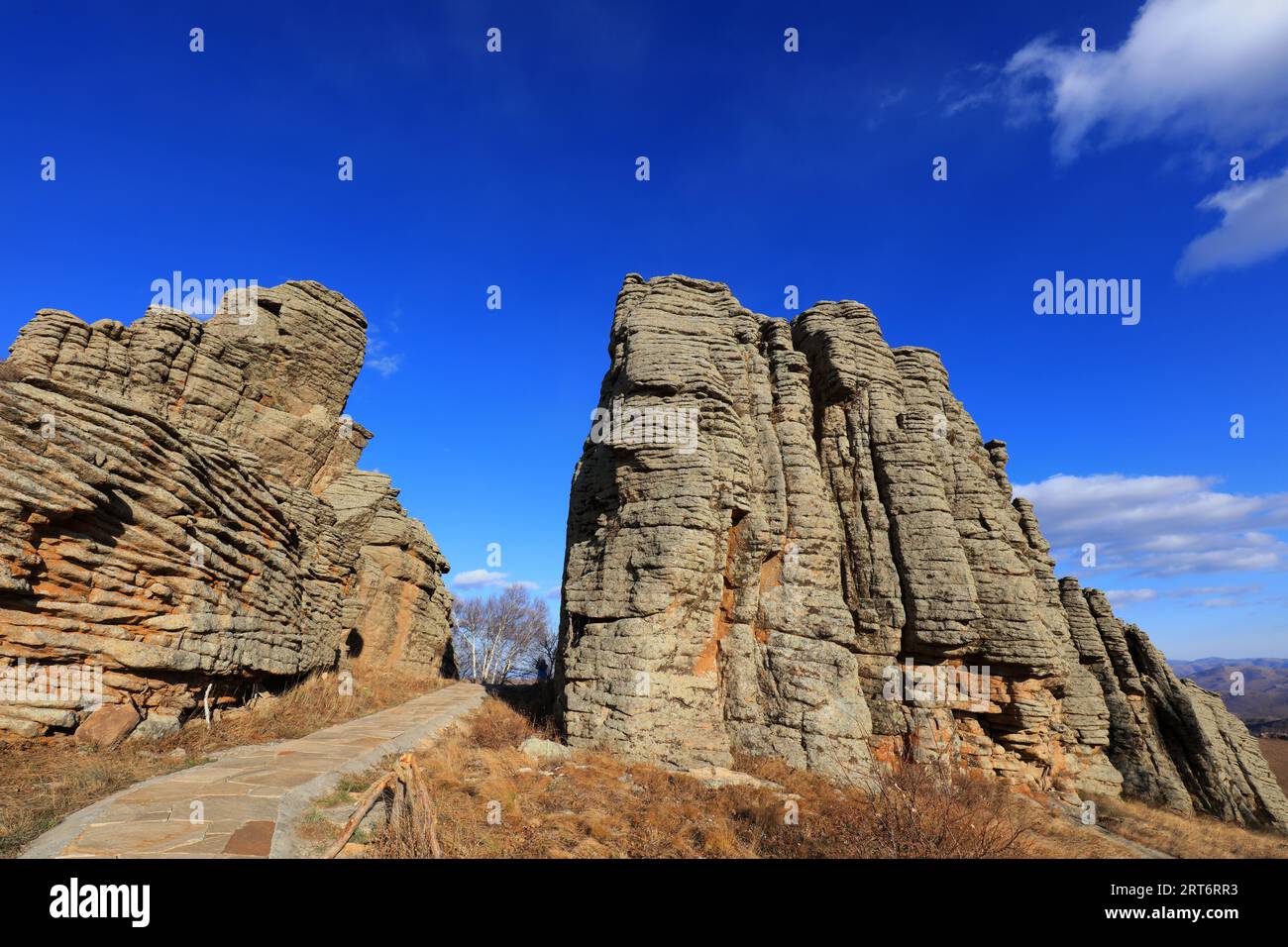 Landscape of ashhatu Stone Forest in Keshiketeng World Geopark, Inner ...