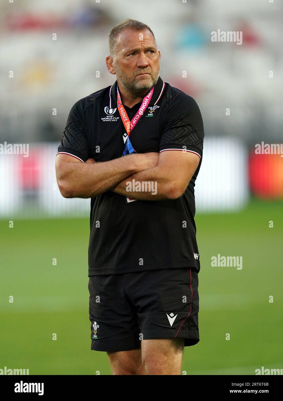 Wales forwards coach, Jonathan Humphreys, during the 2023 Rugby World ...