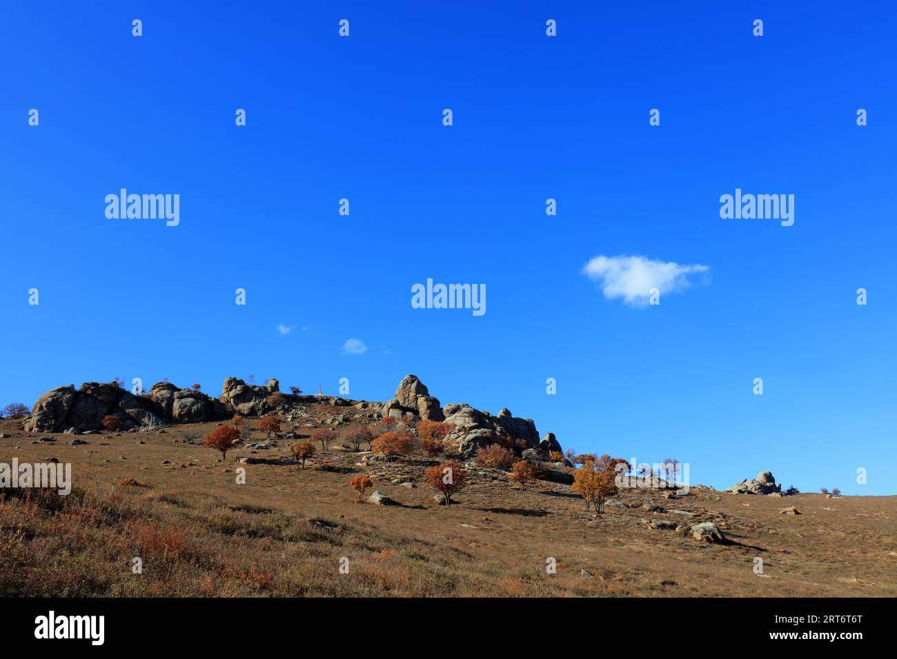 Natural scenery of Qingshan Park in Keshiketeng World Geopark, Inner ...