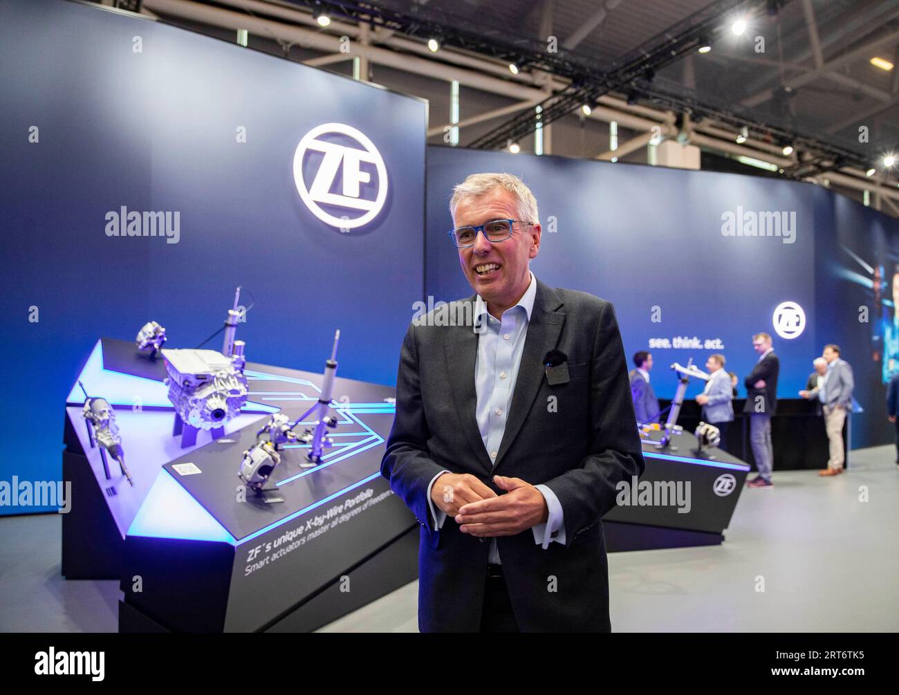 Munich, Germany. 4th Sep, 2023. ZF Group CEO Holger Klein gives an interview with Xinhua on the ...