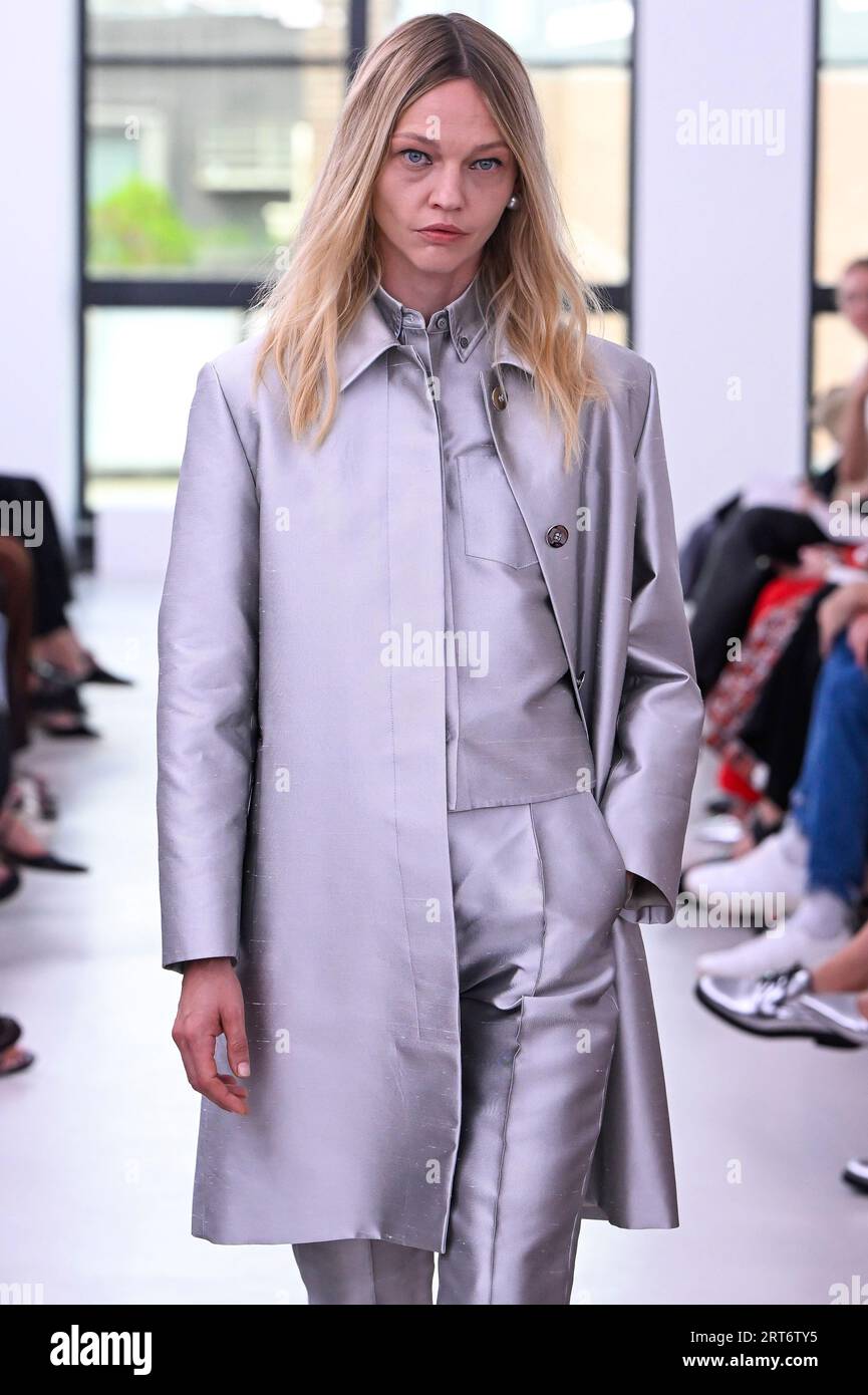 New York, USA. 09th Sep, 2023. Model Sasha Pivovarova walks on the ...
