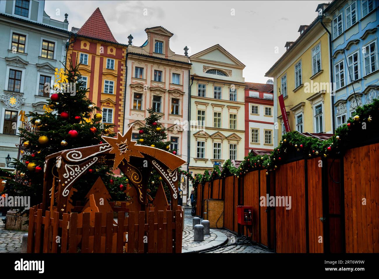 Prague Little Square Baroque facades in the Czech Republic Stock Photo ...