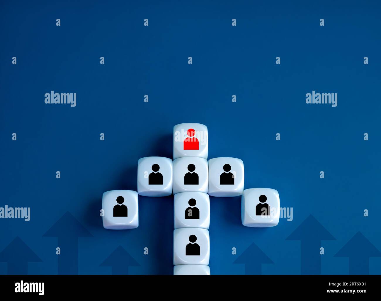 Leadership, business teamwork concept. The leader, red person icon ...