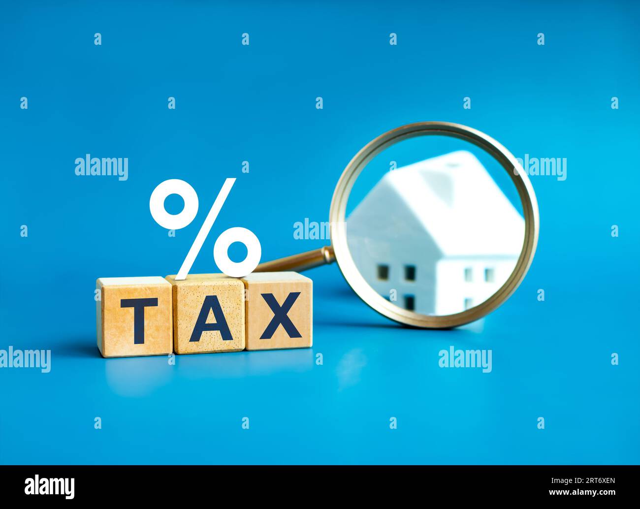 Home tax concept. Real estate, land and property annual taxation. Text ...
