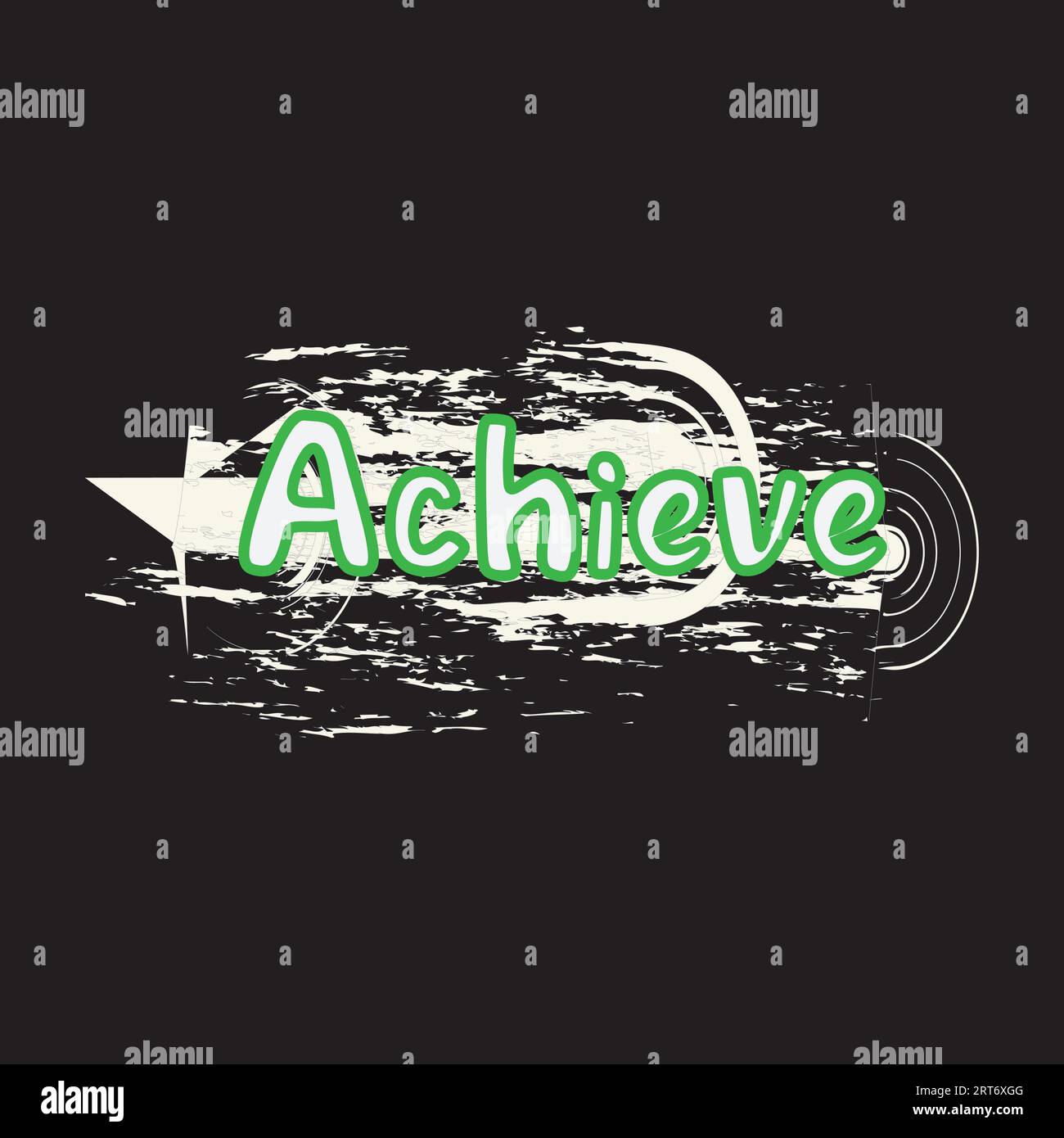 Achieve lettering text effect typography dark t shirt design Stock ...