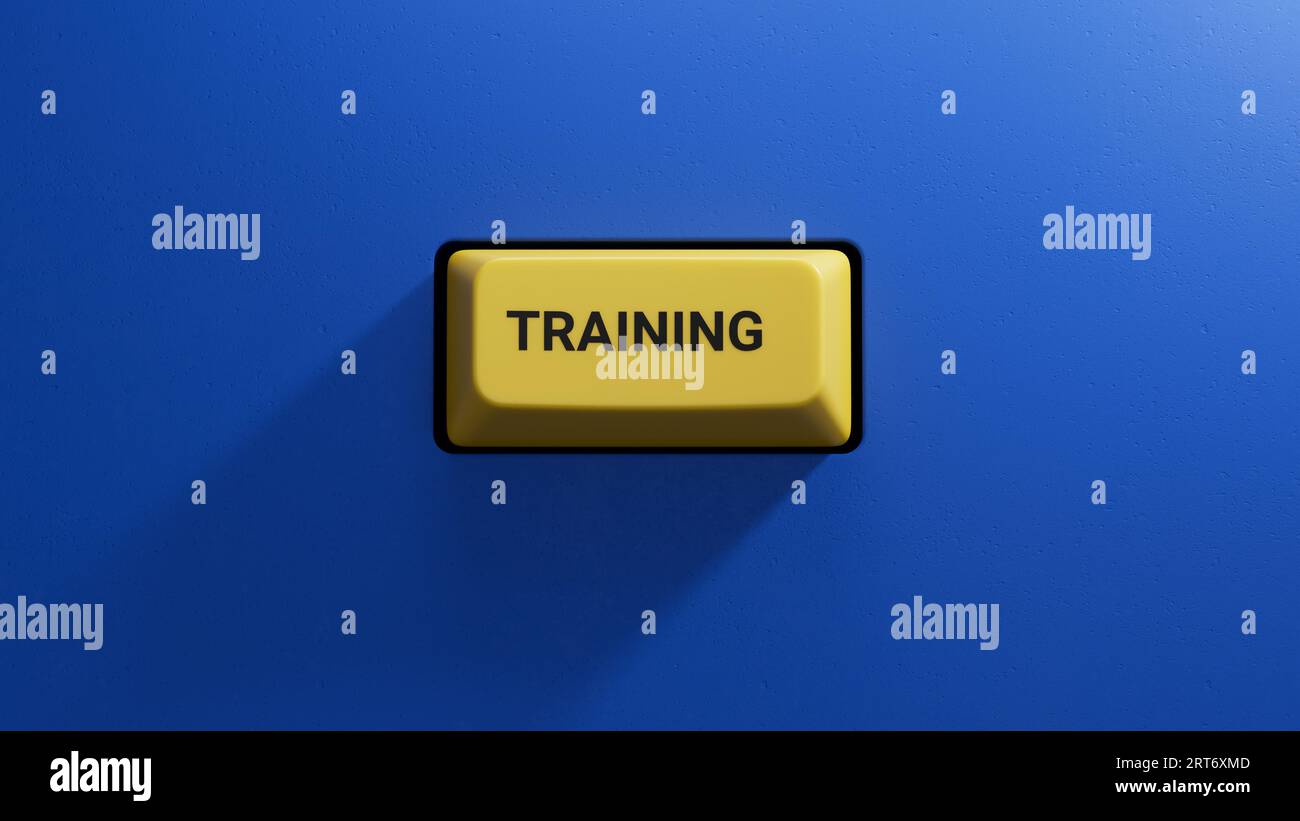 Training.3D illustration of button of keyboard of a modern computer ...