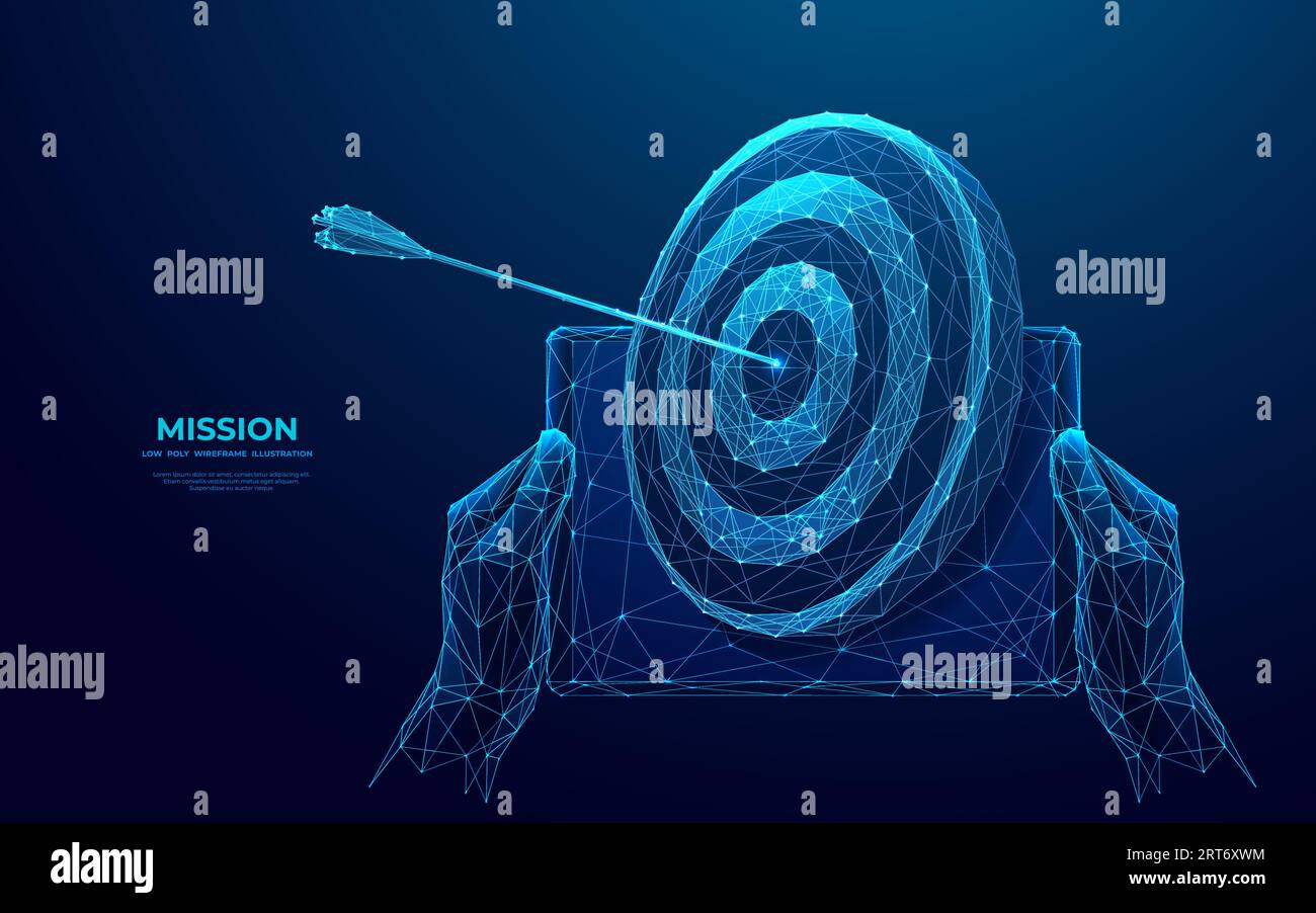 Abstract blue target with bow arrow in bullseye on tablet screen Stock ...