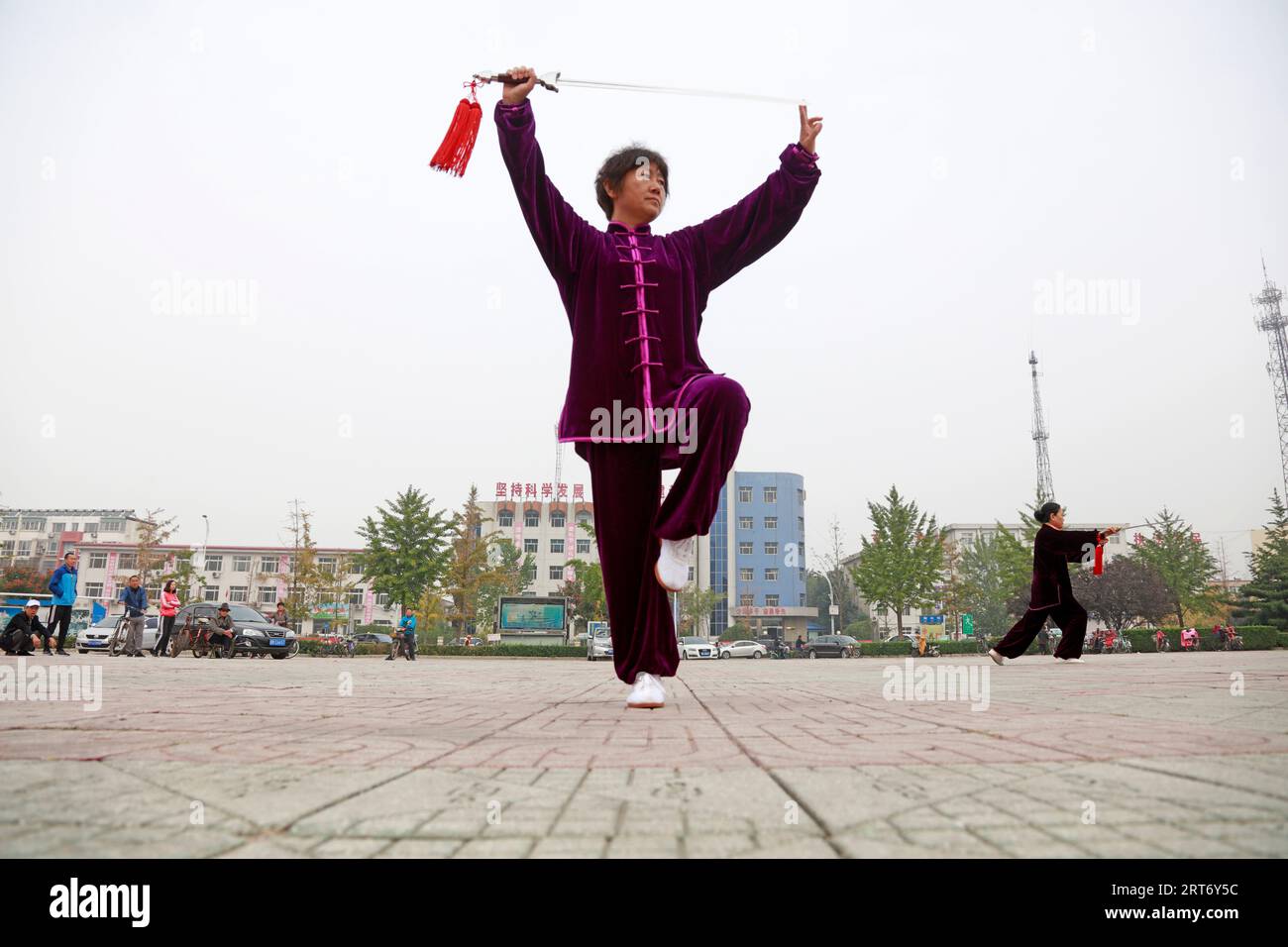 LUANNAN COUNTY, China - October 15, 2017: Taiji Sword performance in ...