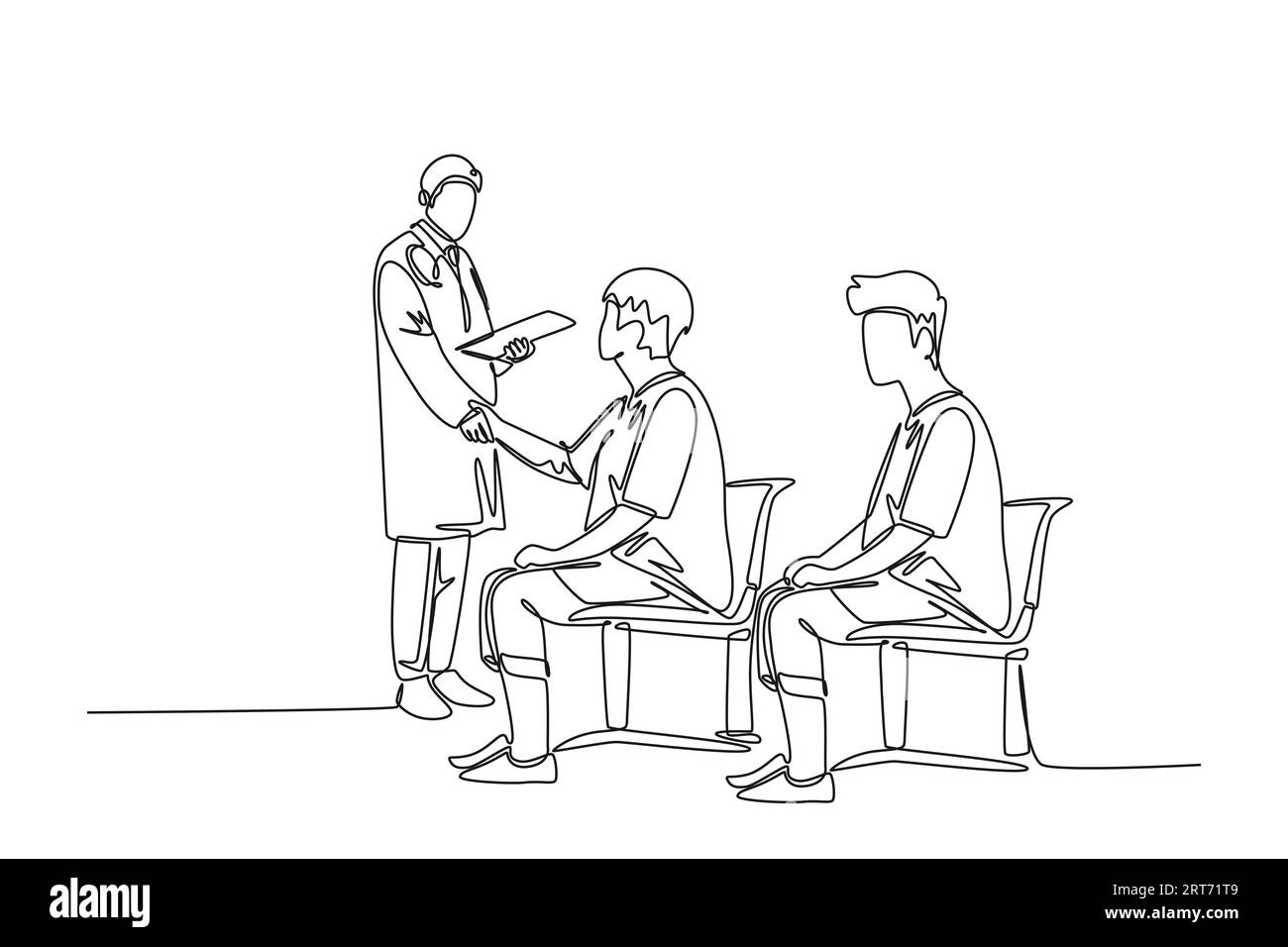 Single line drawing doctor patient hi-res stock photography and images ...