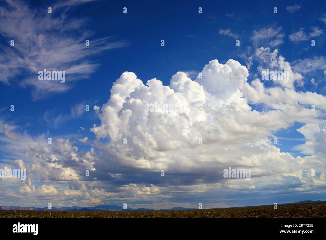 Storm clouds forming over The Vast Sonora desert in central Arizona USA ...