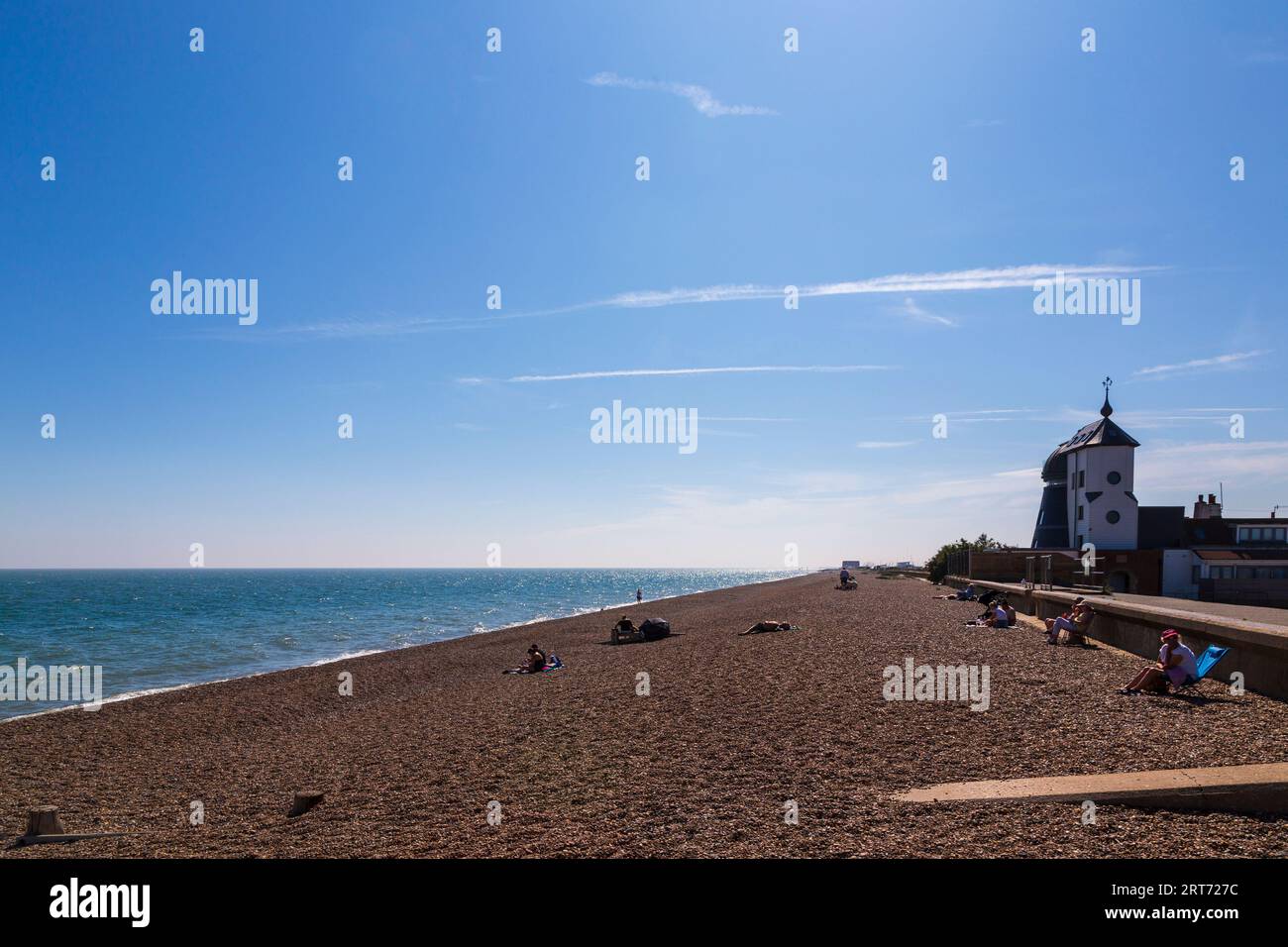 Beach Scene at Aldeburgh in Suffolk on a Gorgeous September day with ...