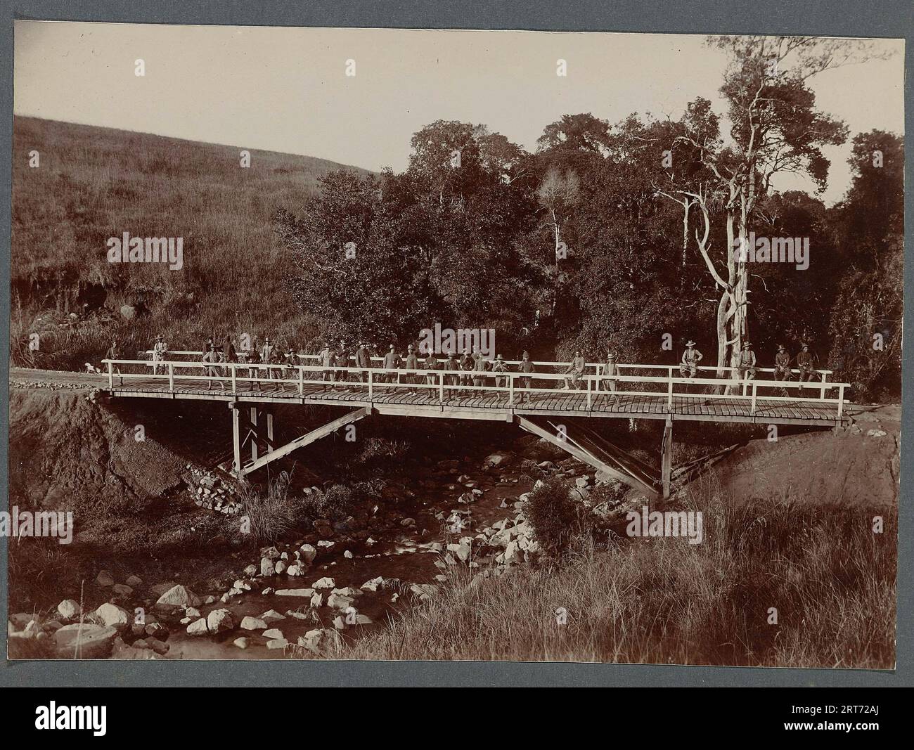 Colonial Dutch Empire in Indonesia, 1900, Soldiers on a Bridge ...