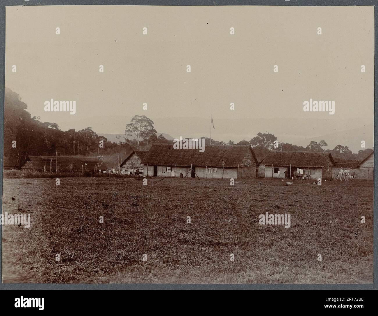 Colonial Dutch Empire in Indonesia, 1900, View of a village, anonymous ...
