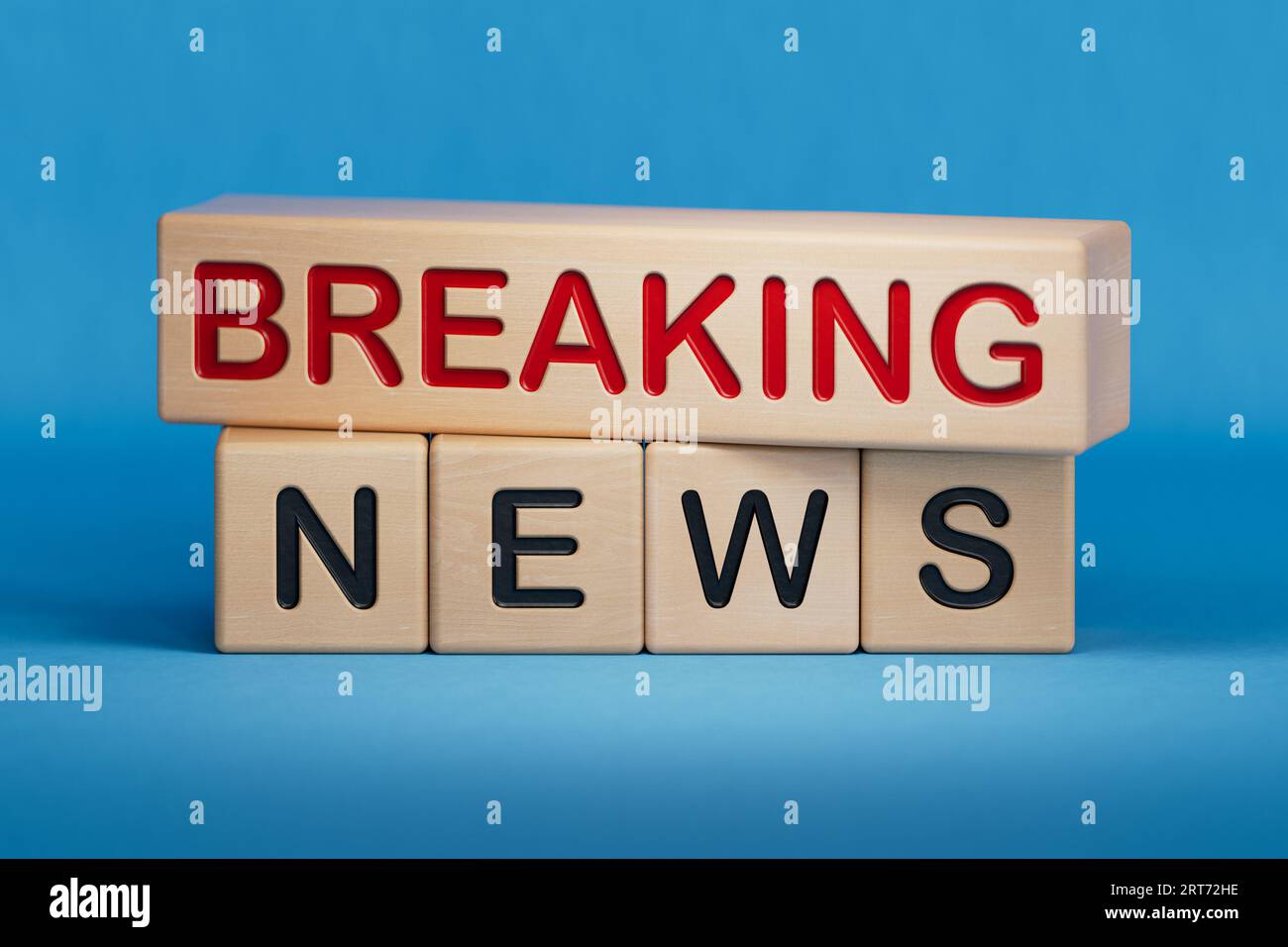 Breaking News symbol. Wooden blocks with words 'Breaking News'. Wooden ...