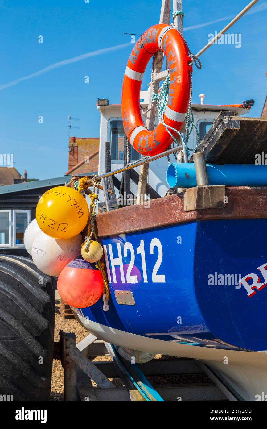 Fishing Boat and Paraphernalia on Beach at Aldeburgh in Suffolk on a ...