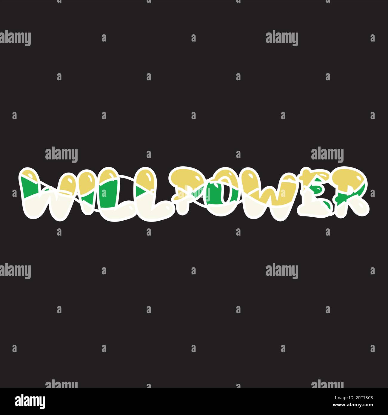 Willpower lettering text effect typography dark t shirt design Stock ...