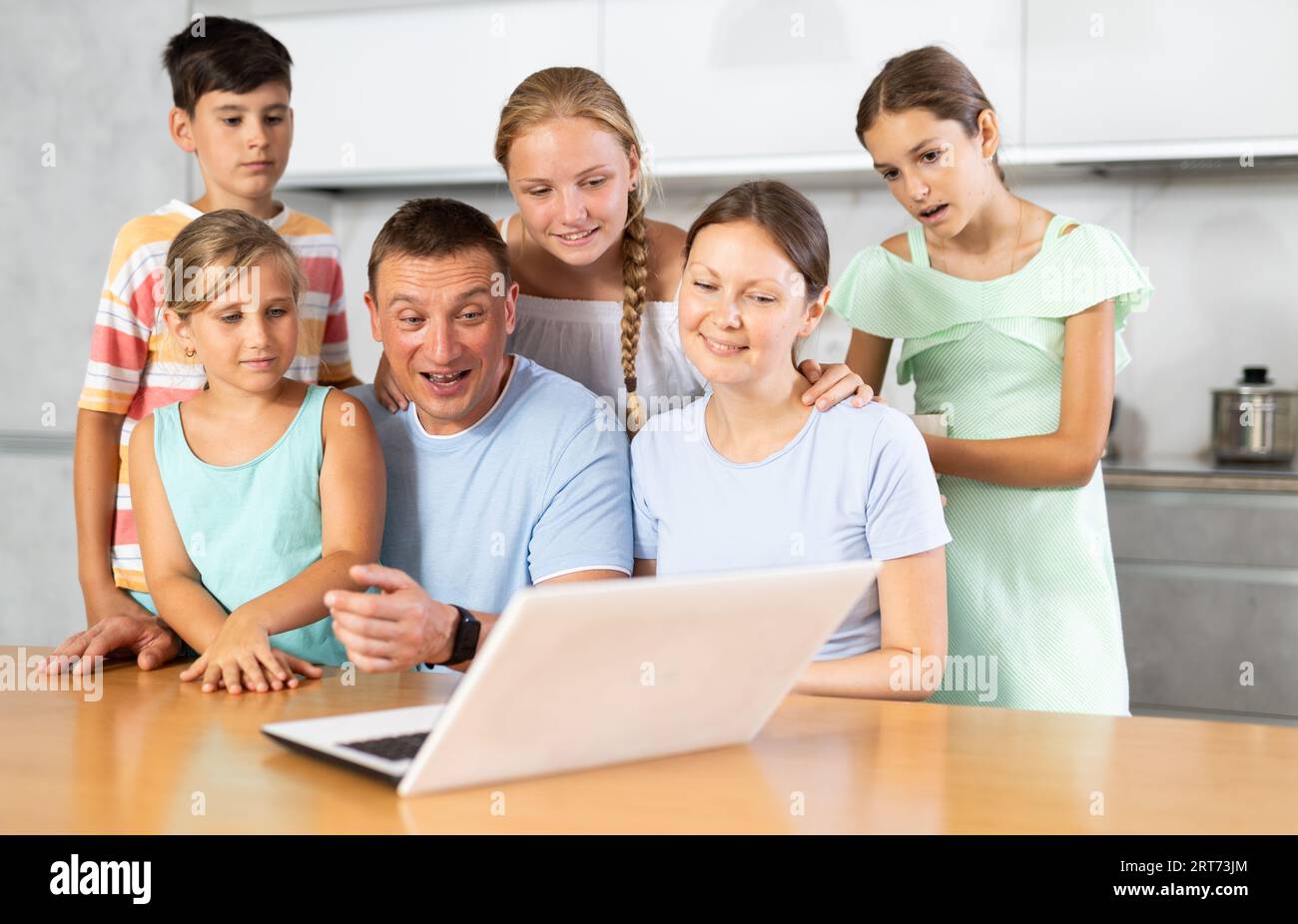 Big family making video call Stock Photo - Alamy