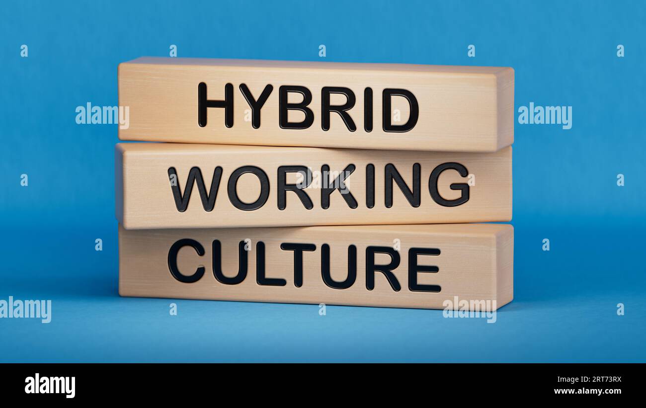 Hybrid working culture symbol. Concept words 'hybrid working culture ...