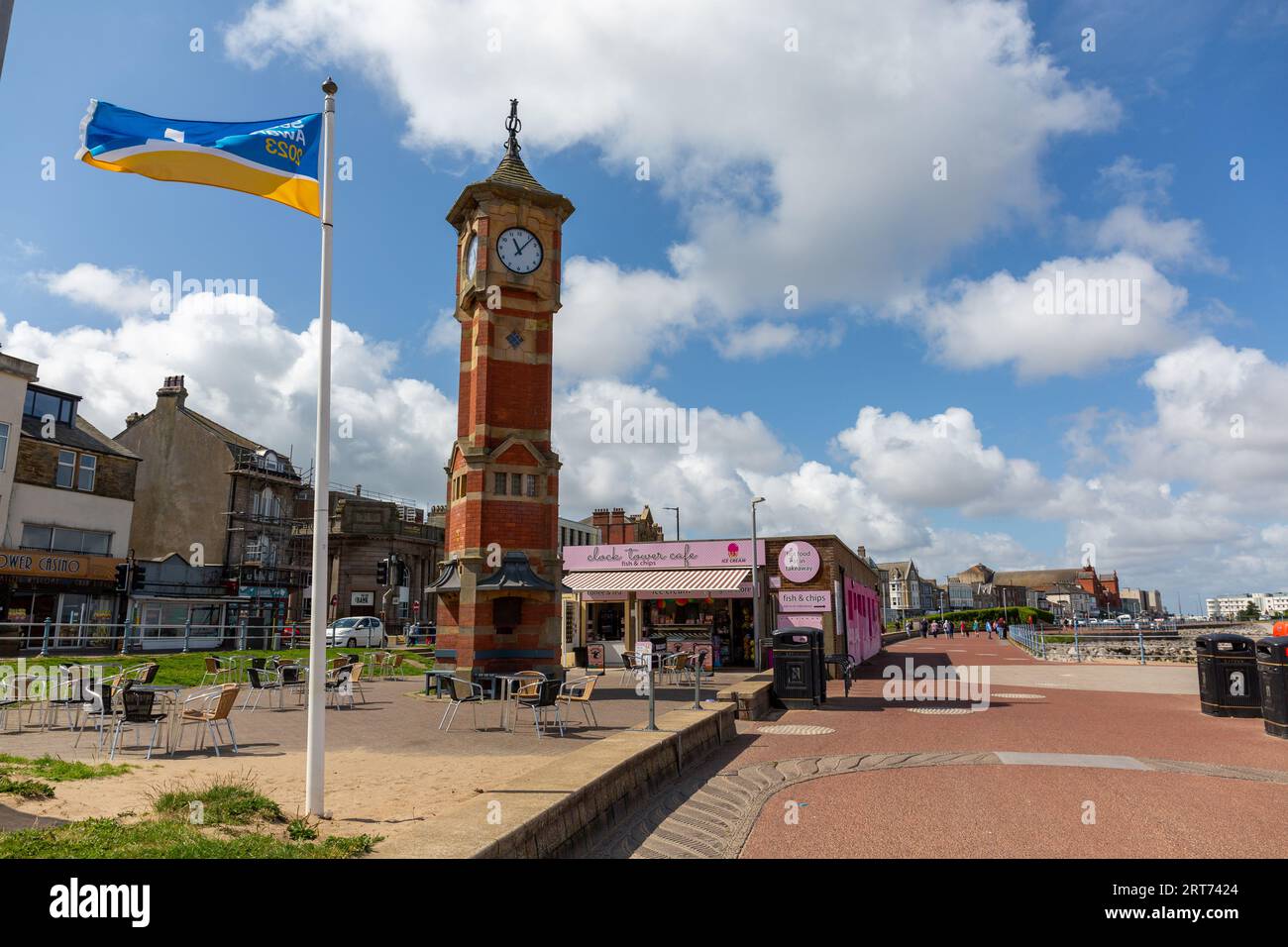 Morecambe beach Clock Tower, UK Stock Photo - Alamy