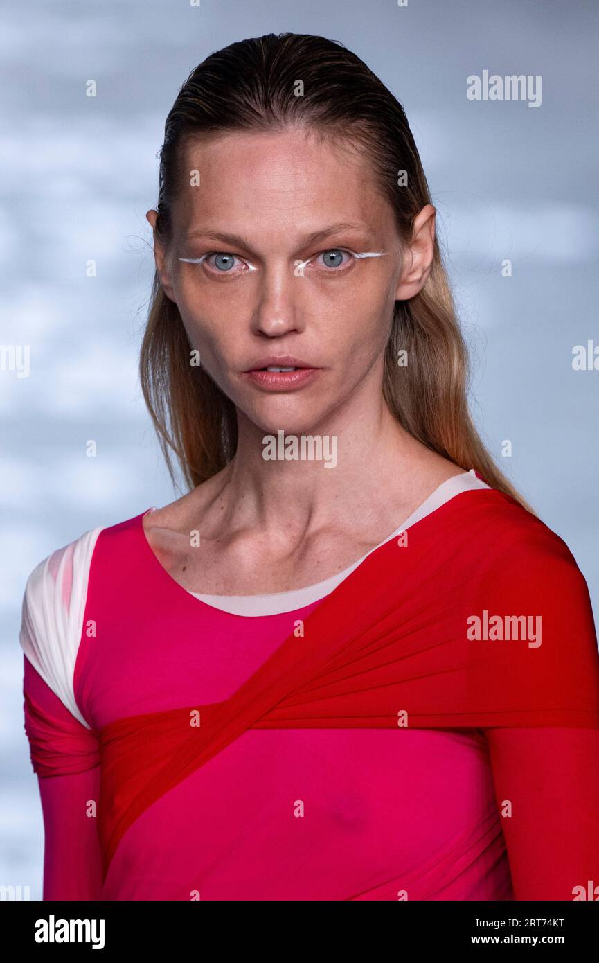 New York, USA. 08th Sep, 2023. Model Sasha Pivovarova walks on the ...