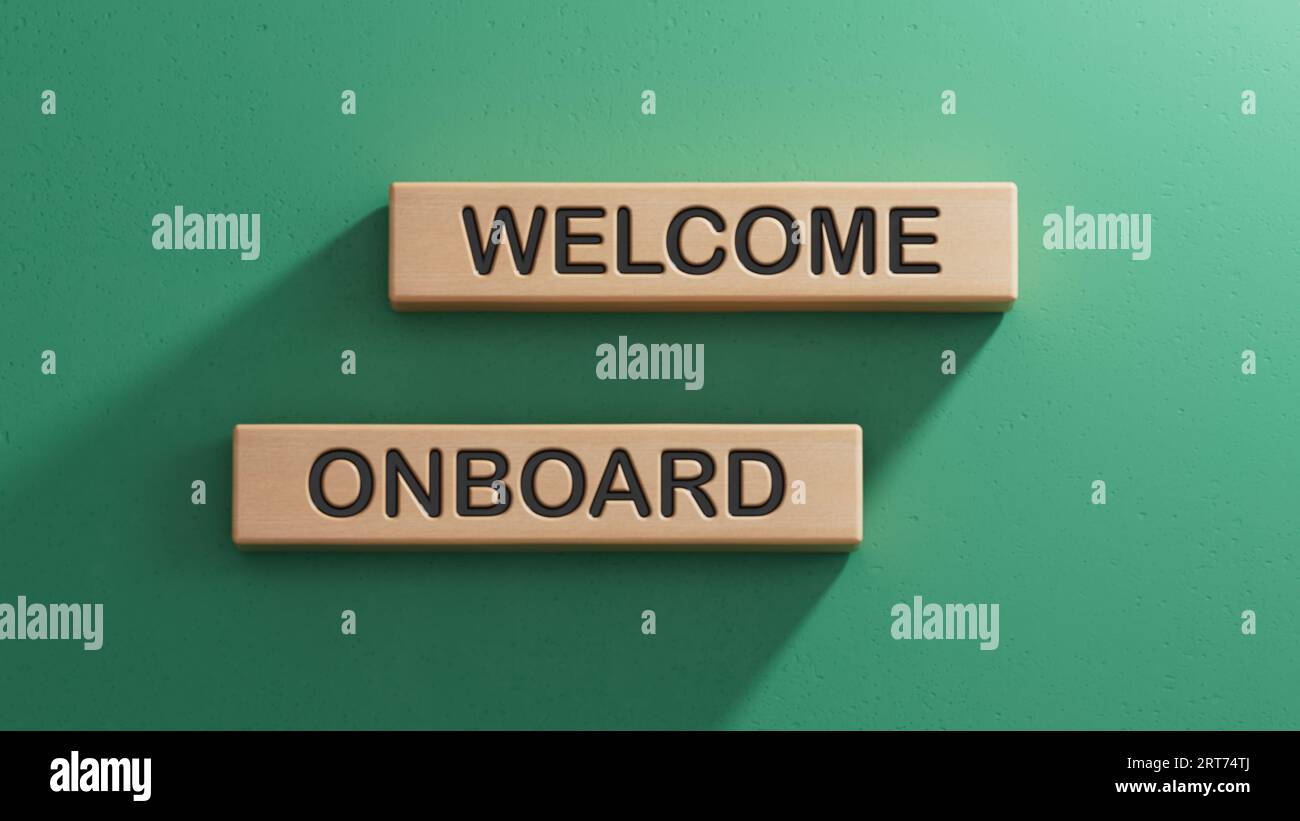 Welcome onboard symbol. Concept words Welcome onboard on wooden blocks ... Welcome onboard symbol. Concept words Welcome onboard on wooden blocks ...