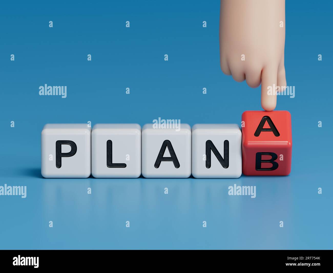 Change the wooden cube block word from Plan A to Plan B concept for ...