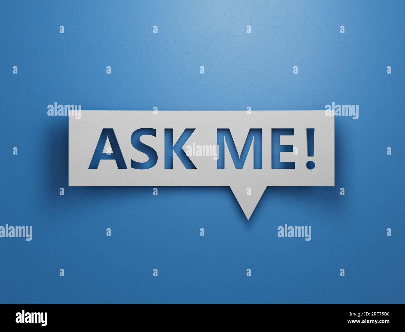 Ask Me - Speech Bubble. Minimalist Abstract Design With White Cut Out ...