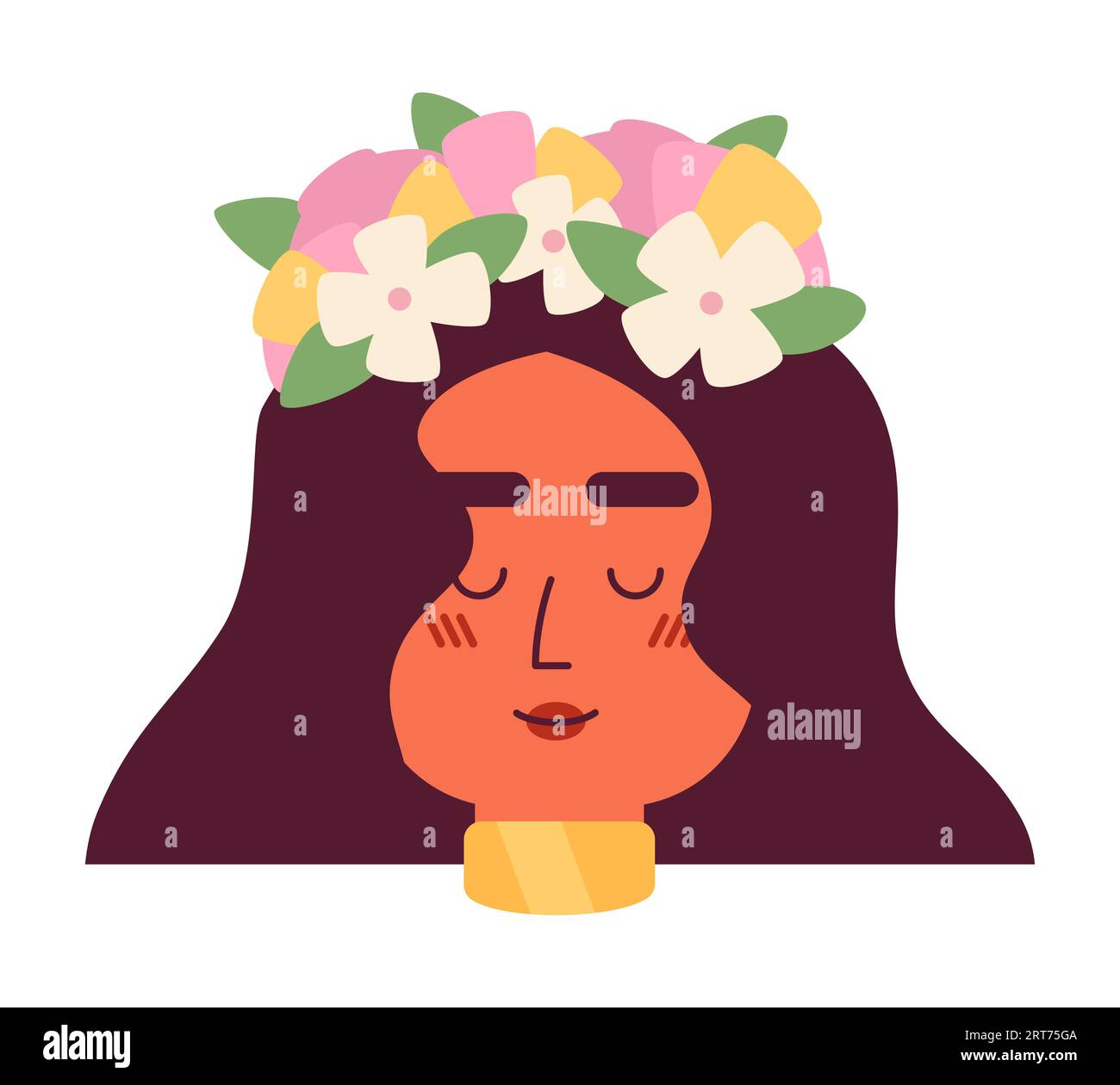 Pretty brunette woman semi flat vector character head Stock Vector ... Pretty brunette woman semi flat vector character head Stock Vector ...