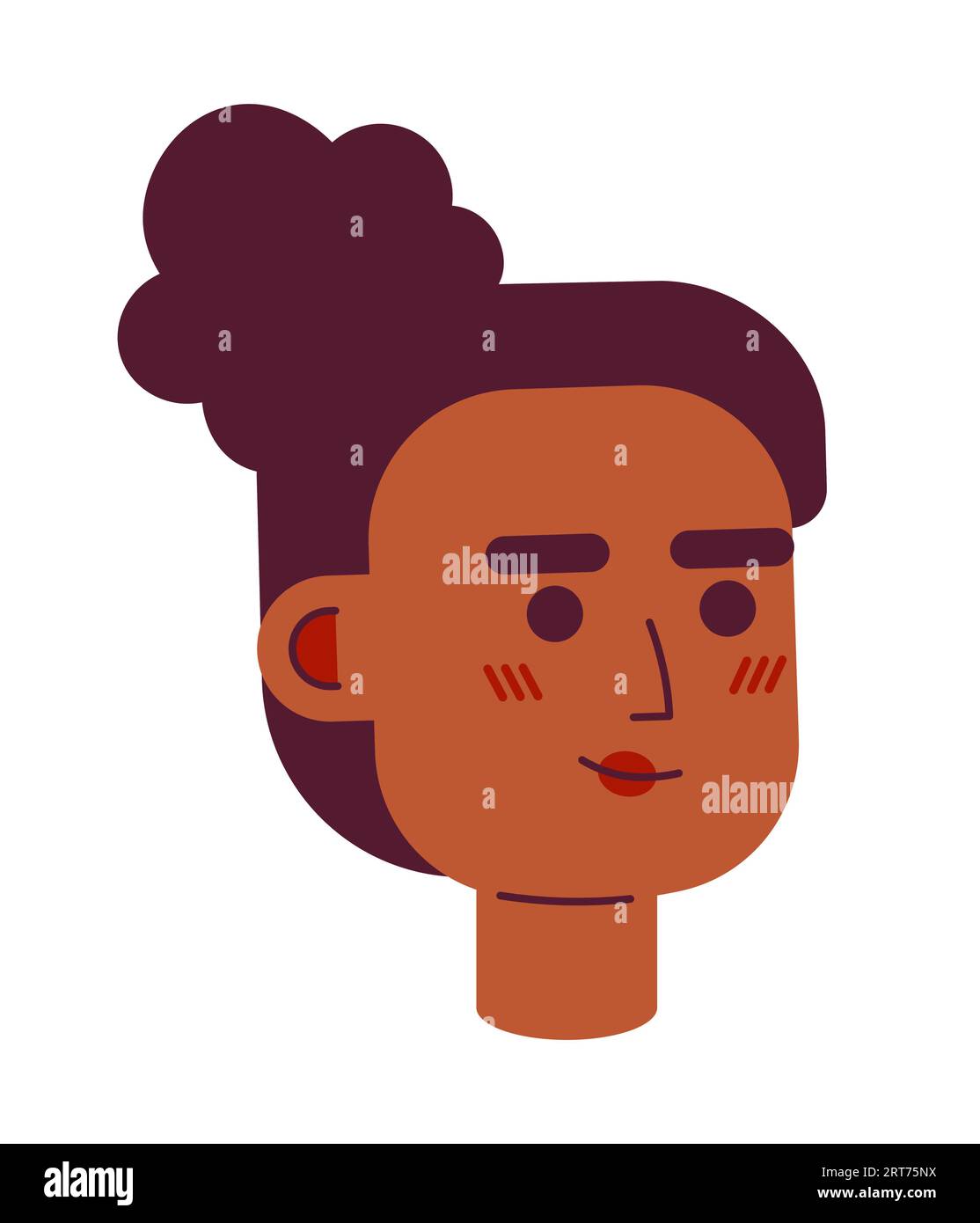 African American Girl Smiling Semi Flat Vector Character Head Stock Vector Image And Art Alamy