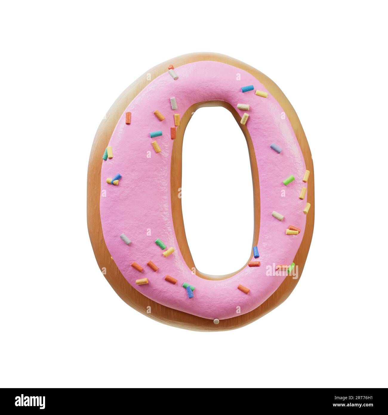 Rose Glazed Donut font alphabet number with tasty decoration on top of ...