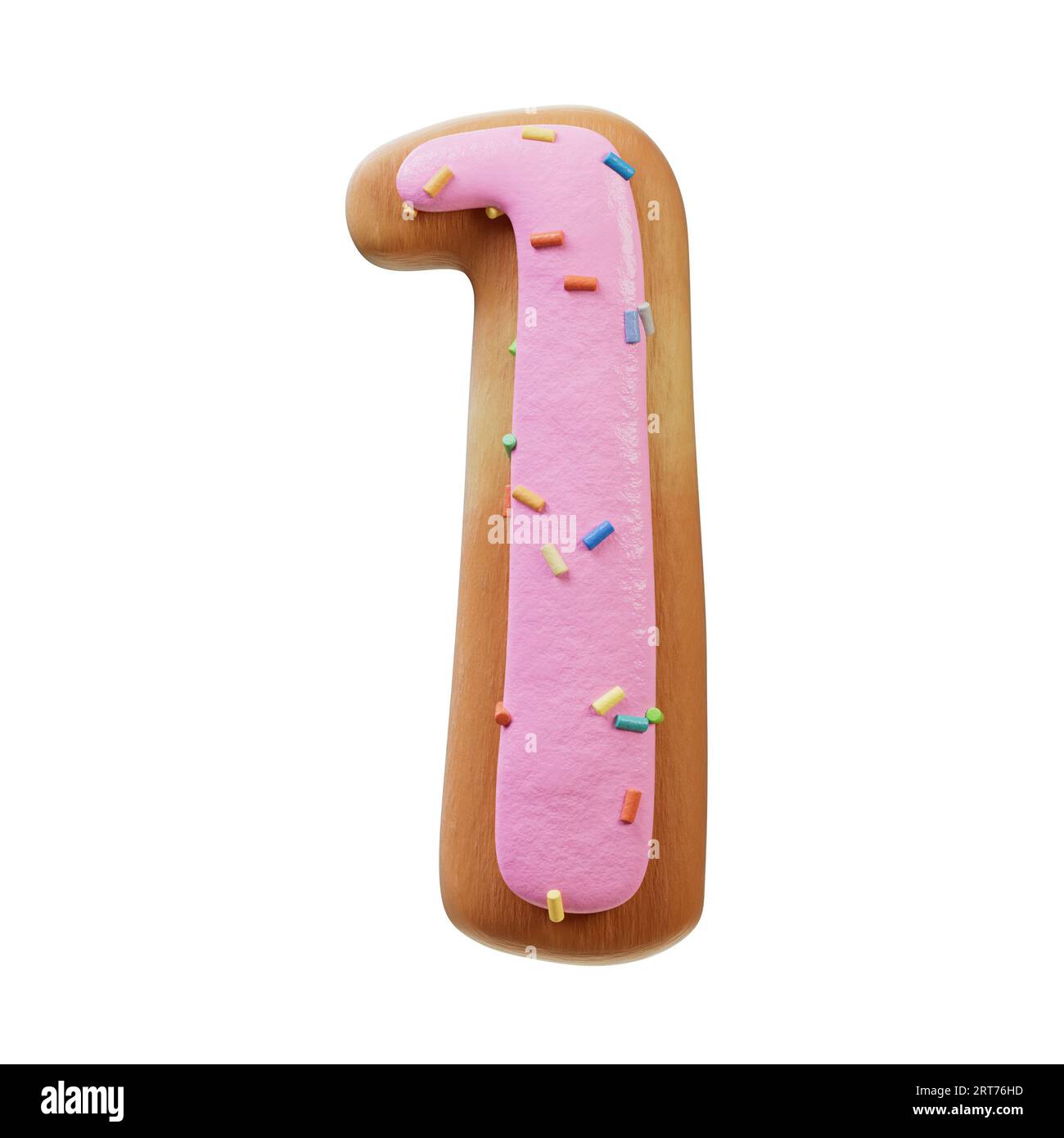 Rose Glazed Donut font alphabet number with tasty decoration on top of ...