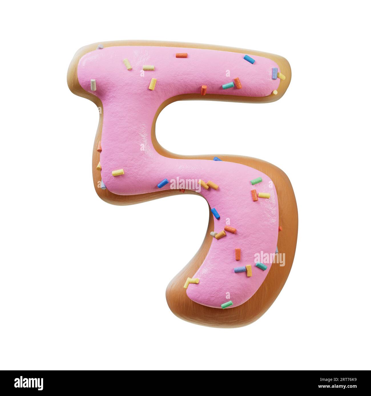 Rose Glazed Donut font alphabet number with tasty decoration on top of ...