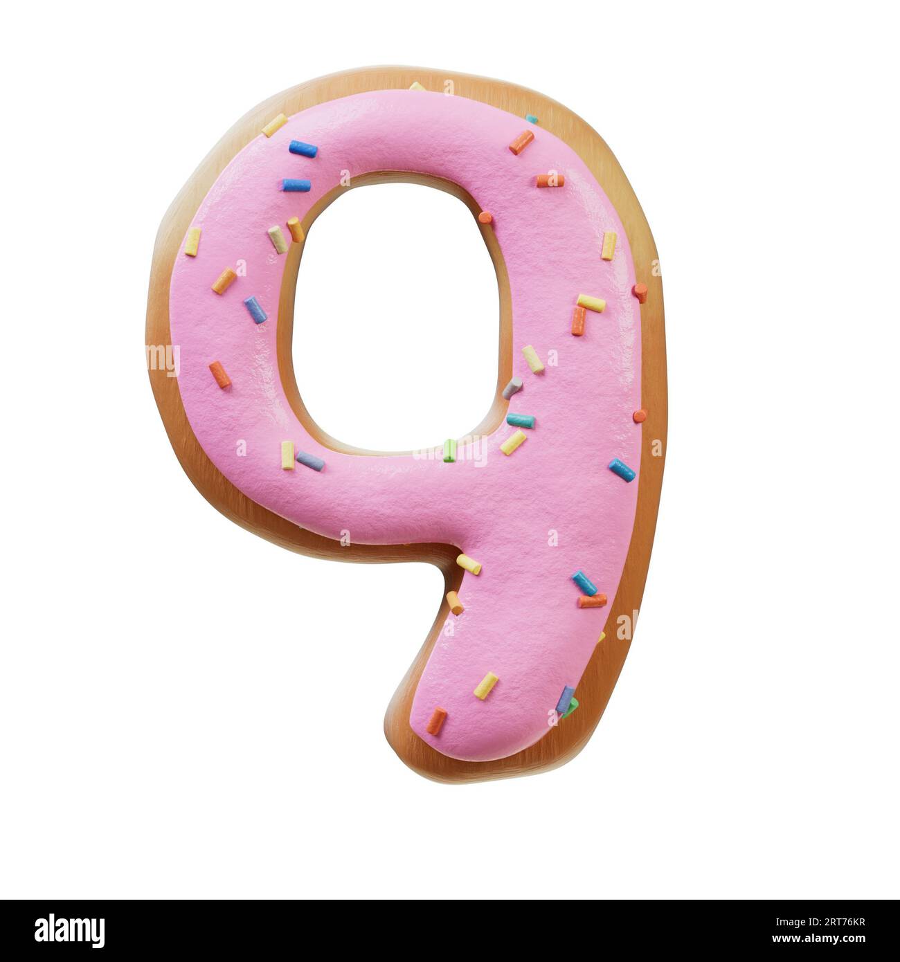 Rose Glazed Donut font alphabet number with tasty decoration on top of ...