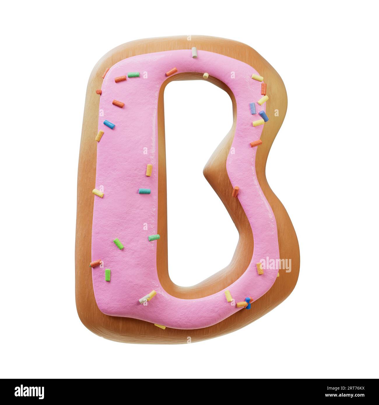 3D illustration of Rose Glazed Donut Font Concept. Bakery sweet ...