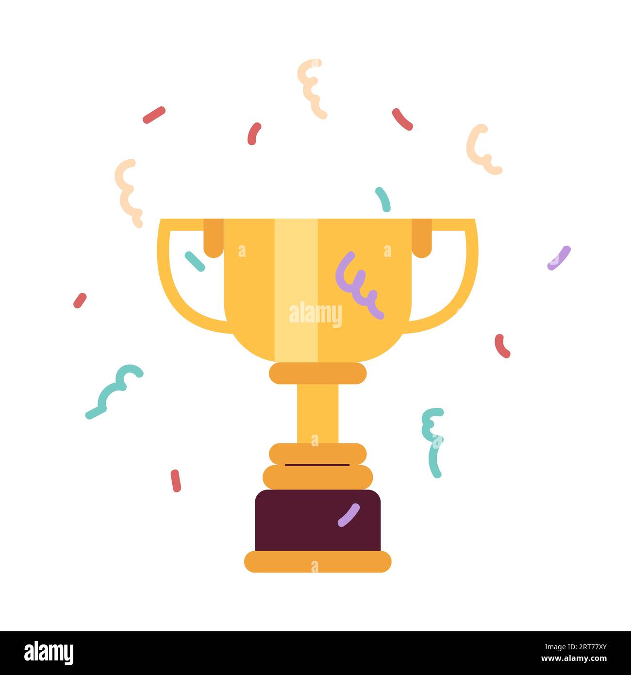 Golden cup confetti semi flat colour vector object Stock Vector Image ...