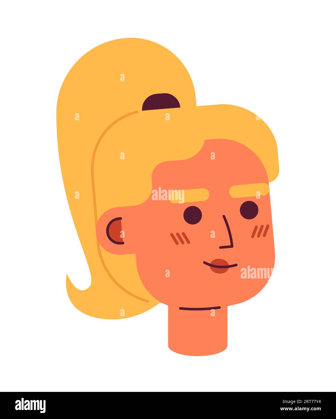 Blonde young woman semi flat vector character head Stock Vector Image ...