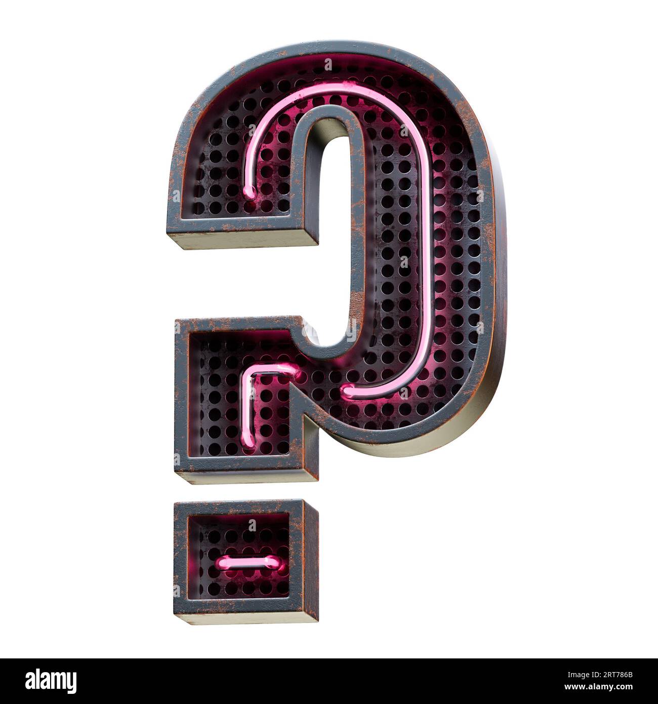 3D illustration of Pink Neon light sign font . Neon tube sign font Pink ...