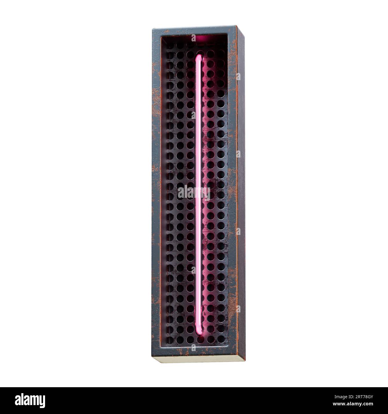 3D illustration of Pink Neon light alphabet character Capital letter ...