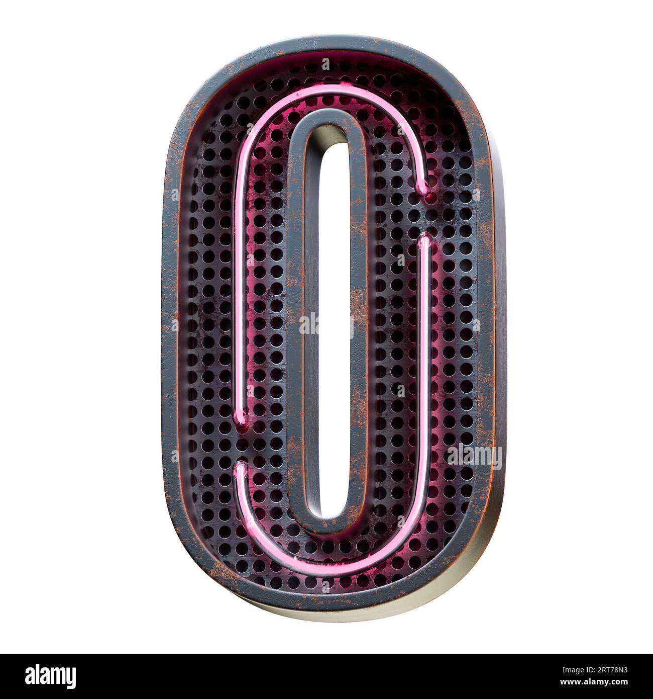 3D illustration of Pink Neon light alphabet character Capital letter ...