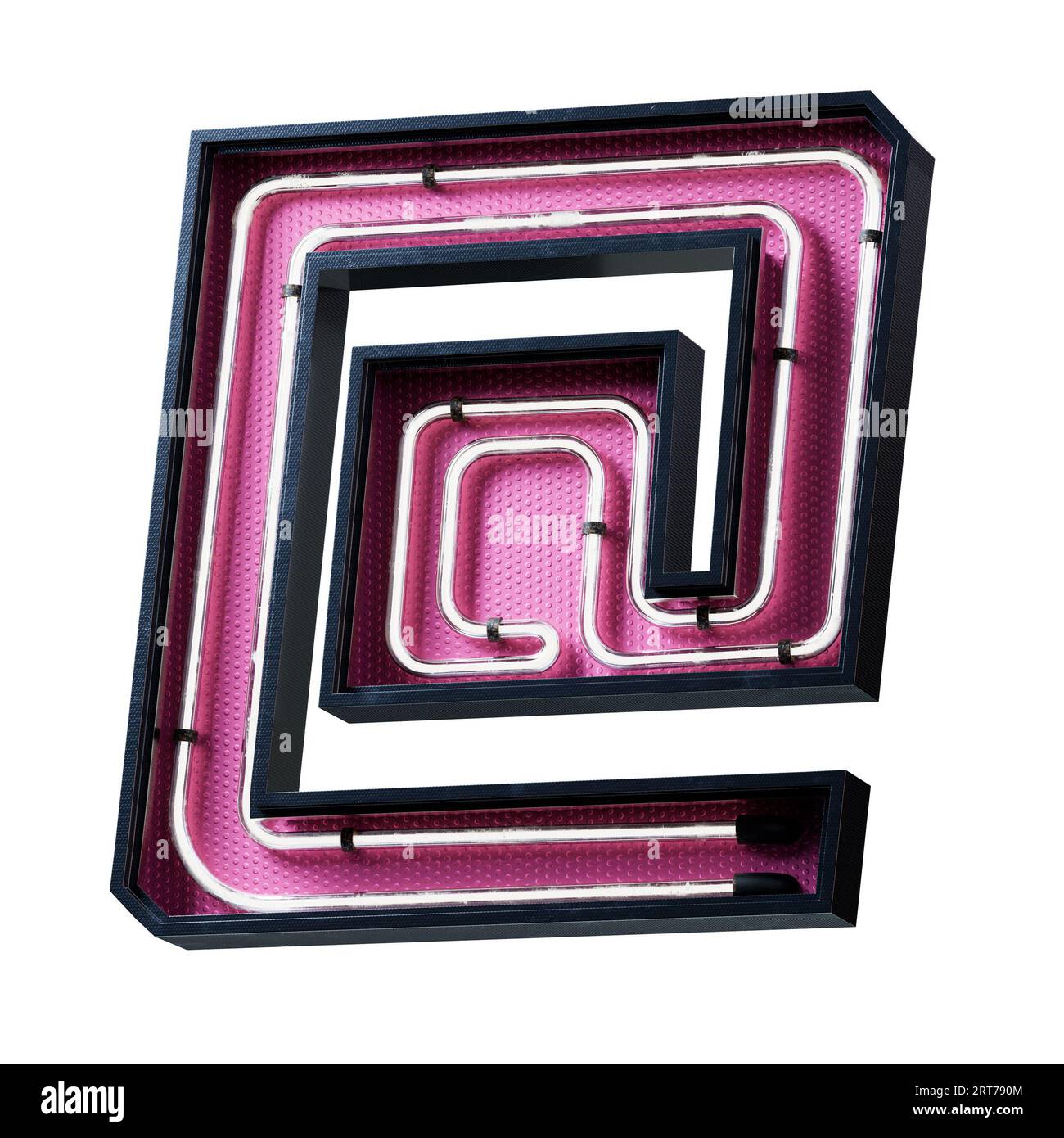 3D illustration of White Neon light sign font . Neon tube sign font ...