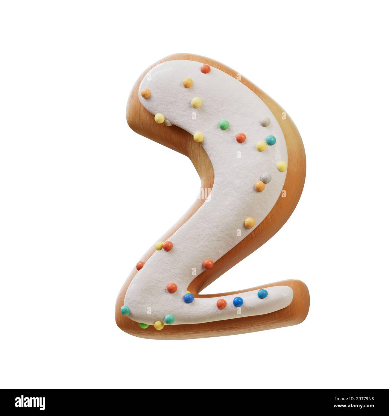 White Cream Donut font alphabet number with tasty decoration on top of ...