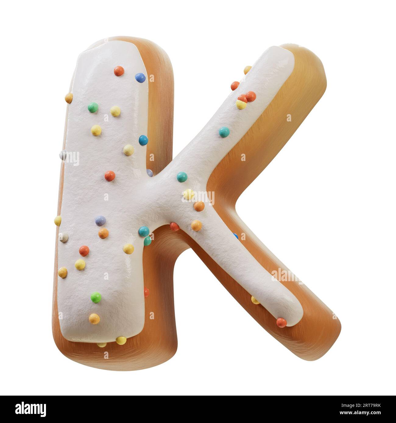 3D illustration of White Cream Donut Font Concept. Bakery sweet ...