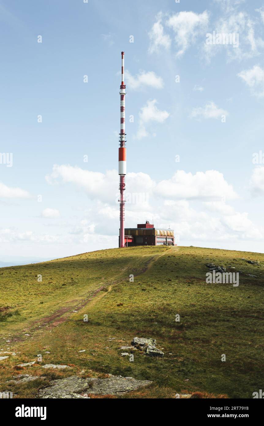 Broadcasting tower on the top of Kralova Hola mountain in Slovakia ...