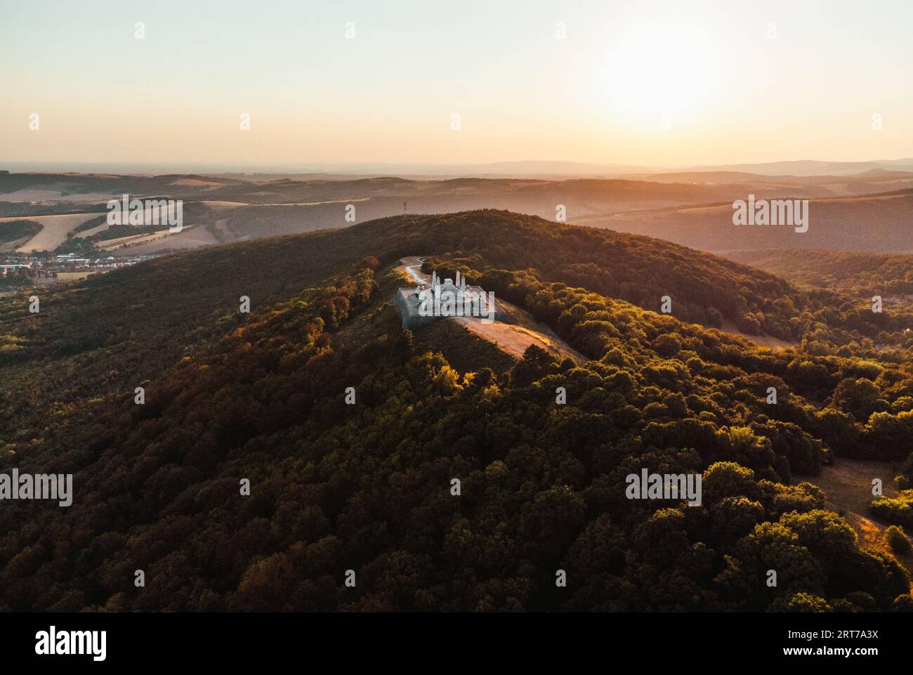 Aerial photo by drone of The Barrow (cairn) of Milan Rastislav Stefanik ...