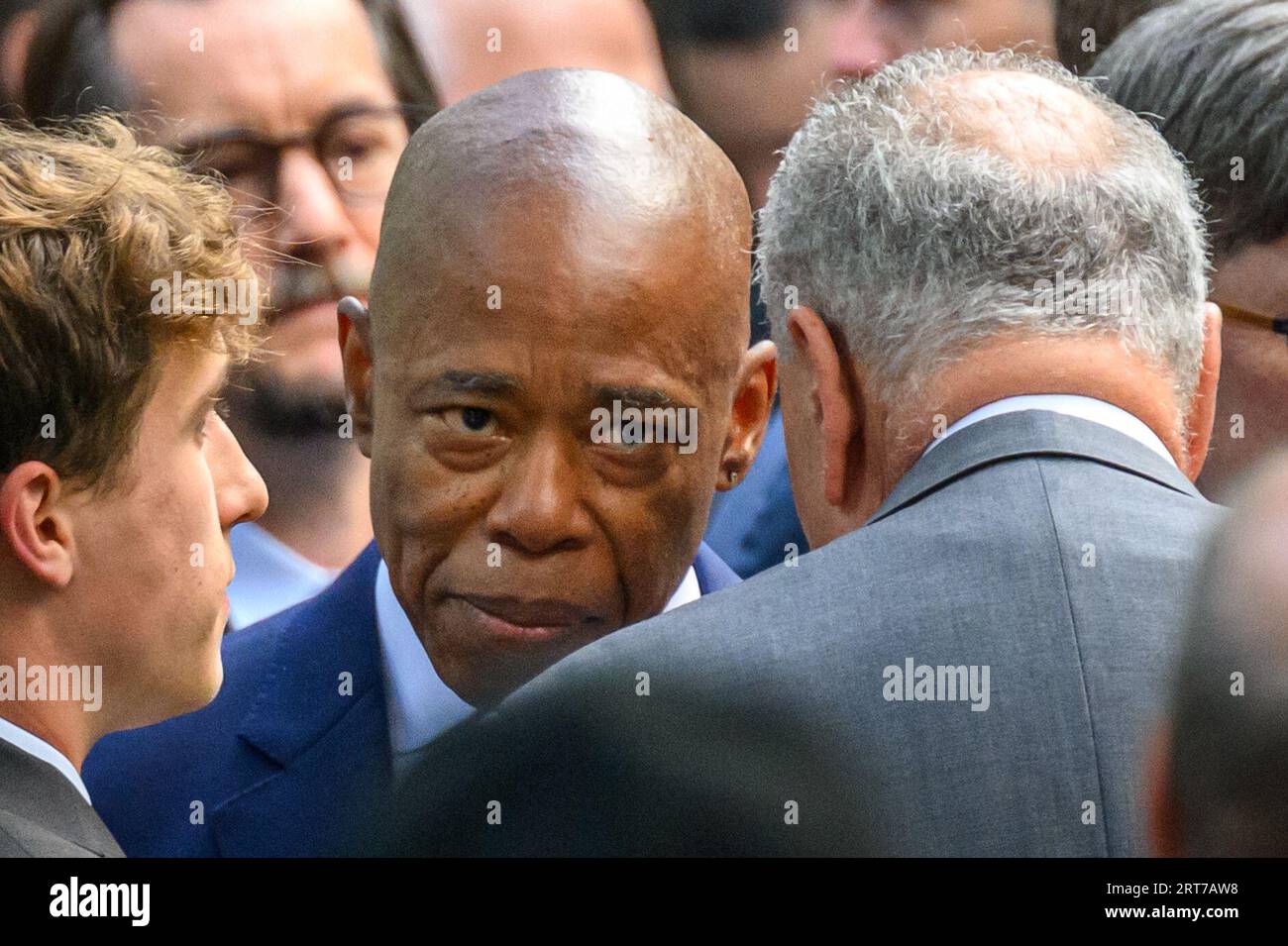 New York, USA. 11th Sep, 2023. New York City Mayor Eric Adams (L ...
