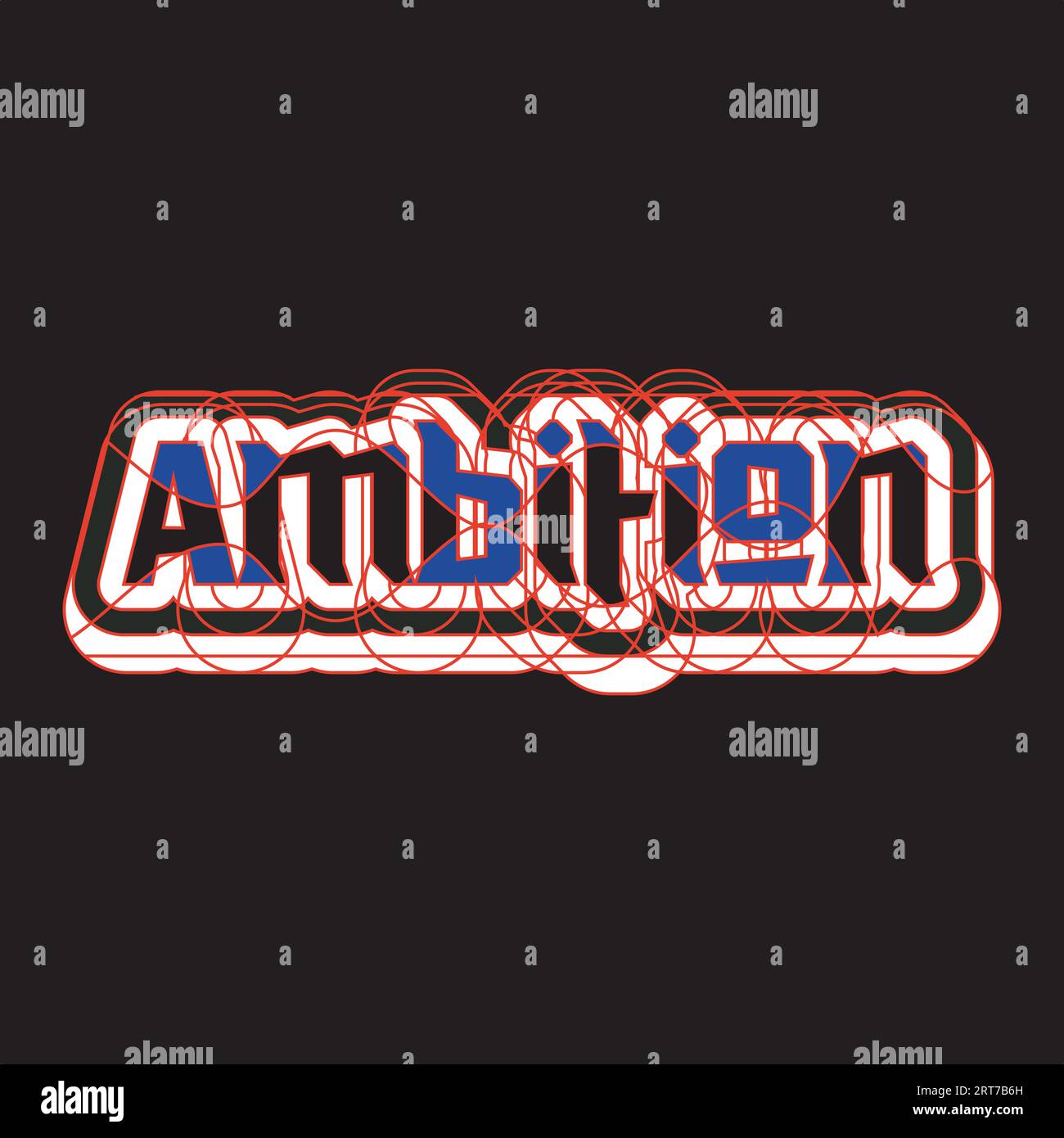 Ambition lettering text effect typography dark t shirt design Stock ...