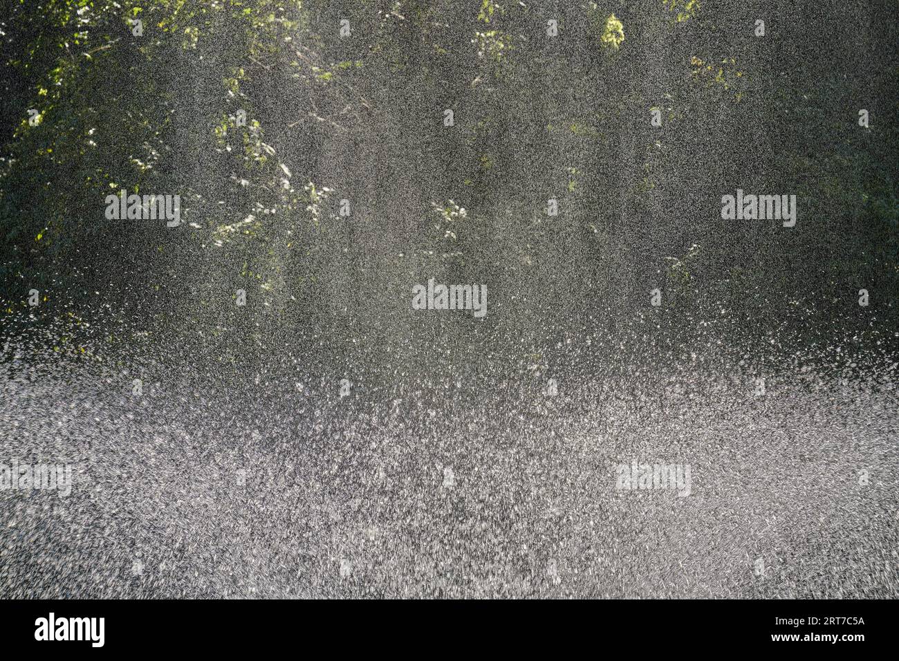 Water droplets and mist over fountain Wroclaw Botanical gardens poland ...