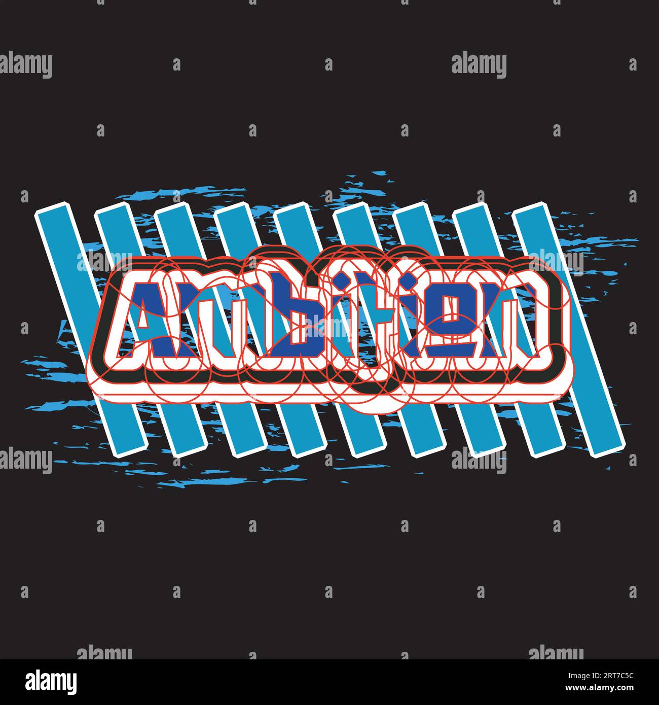 Ambition lettering text effect typography dark t shirt design Stock ...